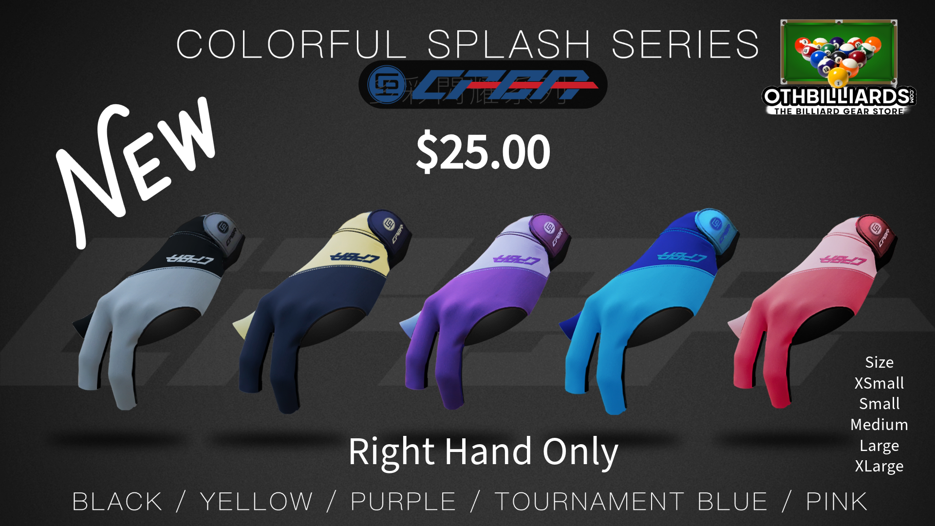 CPBA Professional Billiard Glove Open Finger (Left Hand)